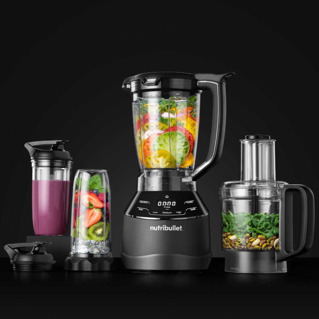 NutriBullet Triple Prep System - Personal Blender, Full Size Blender & Food Processor ...